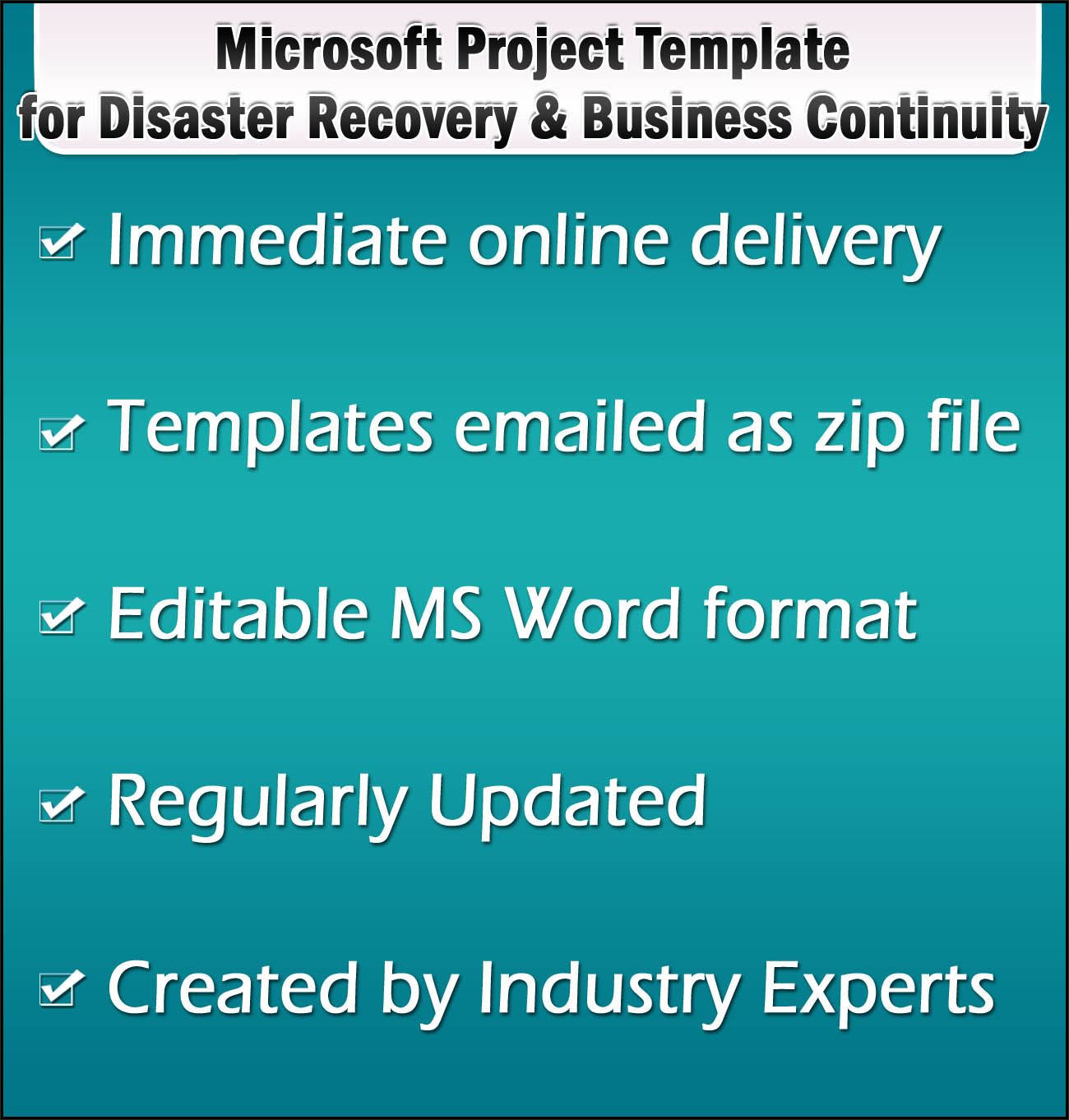 Microsoft Project Templates for Enterprise Disaster Recovery